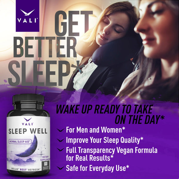 VALI Sleep Well - Natural Sleep Aid Herbal Sleep Support - VALI Health