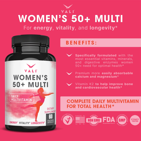 VALI Women's 50+ Multi - Daily Multivitamin for Women - VALI Health
